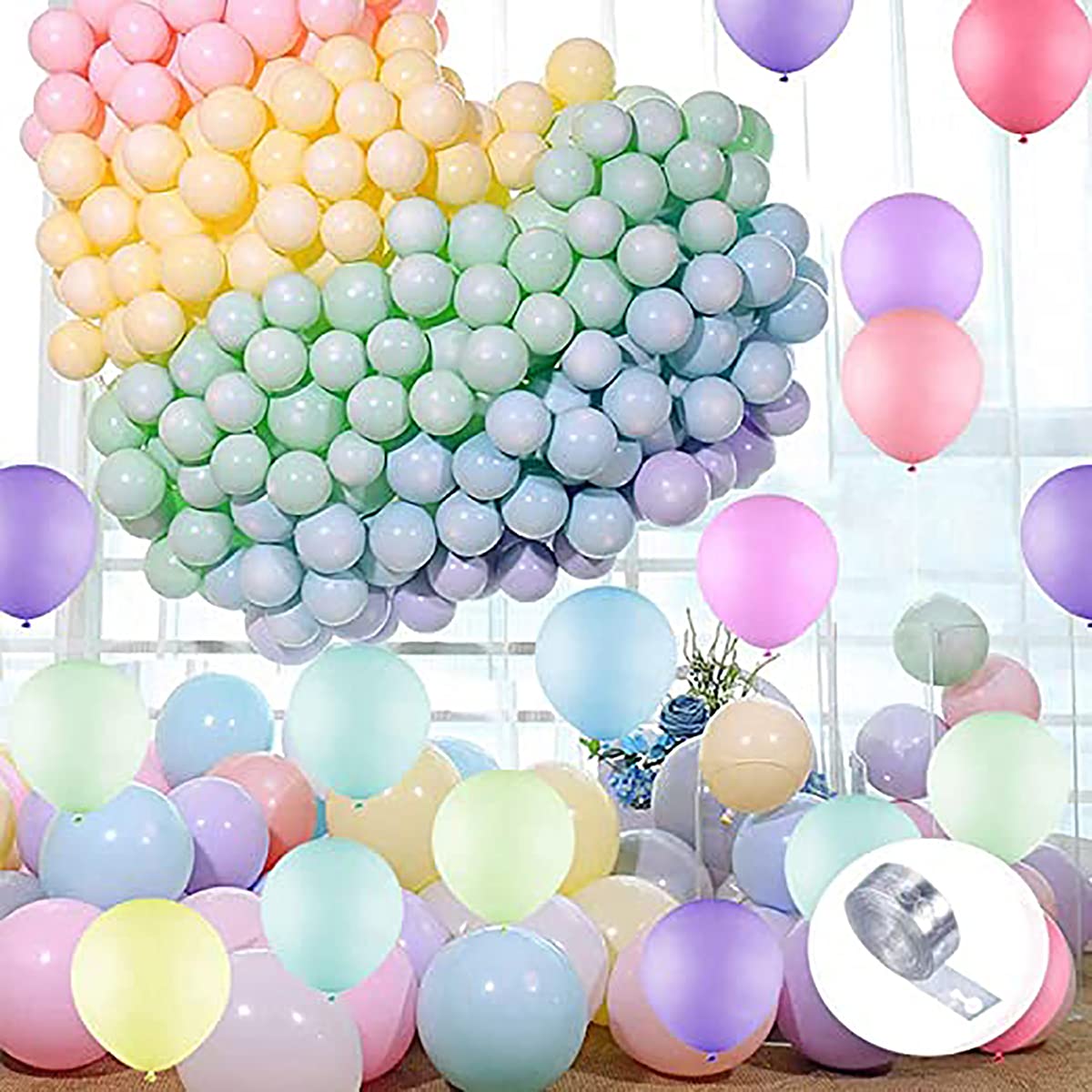 Arjoos | Pastel Balloons for Birthday Decoration,9 inch Set of 100pcs ...