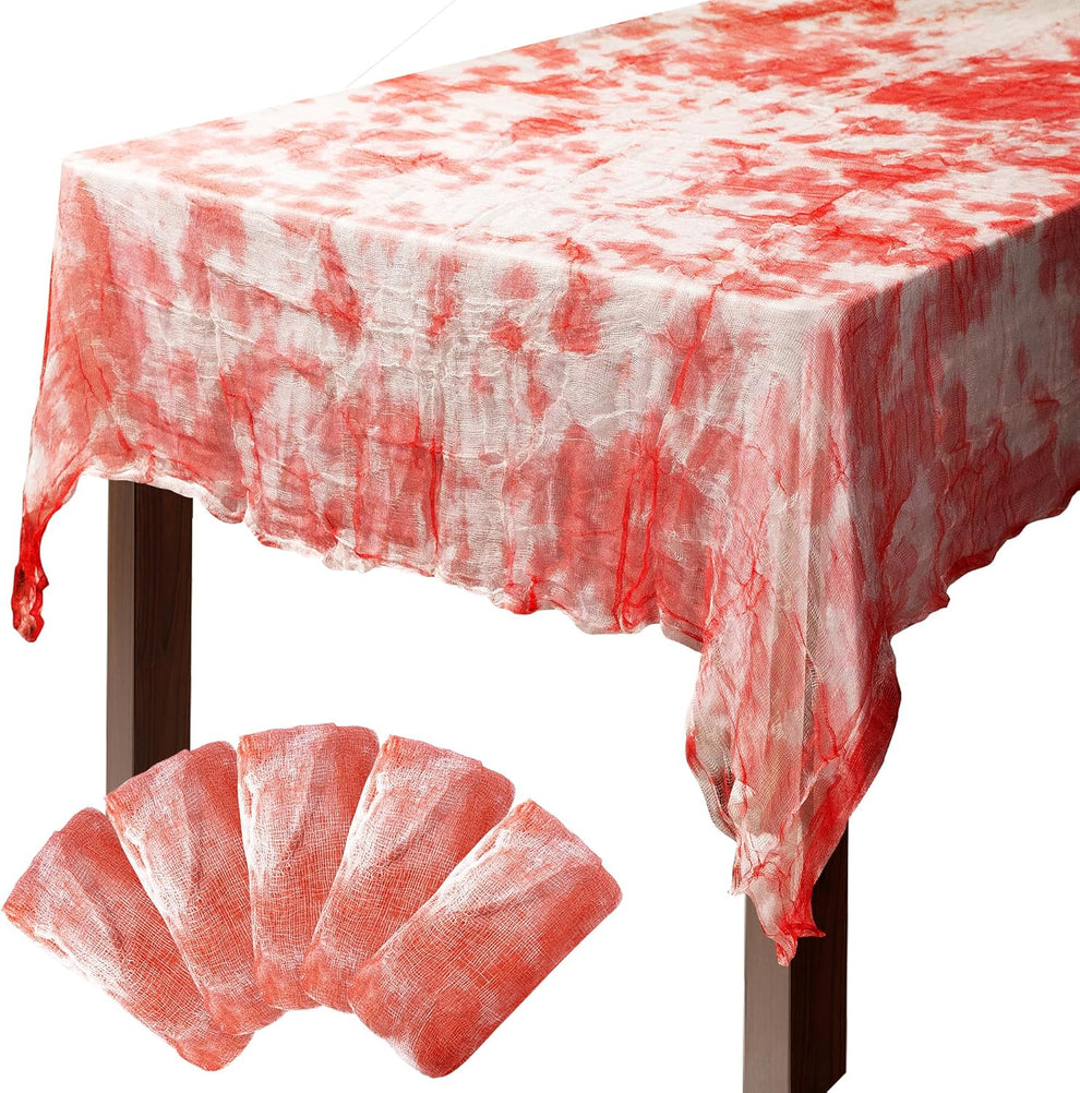 Arjoos | Bloody Handprint Halloween Tablecloth – 85" x 60" Scary Gauze ...