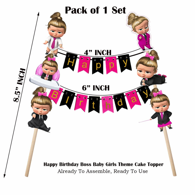 Arjoos | Boss Baby Girl Theme Cake Toppers for Cake Decorations Pack o ...