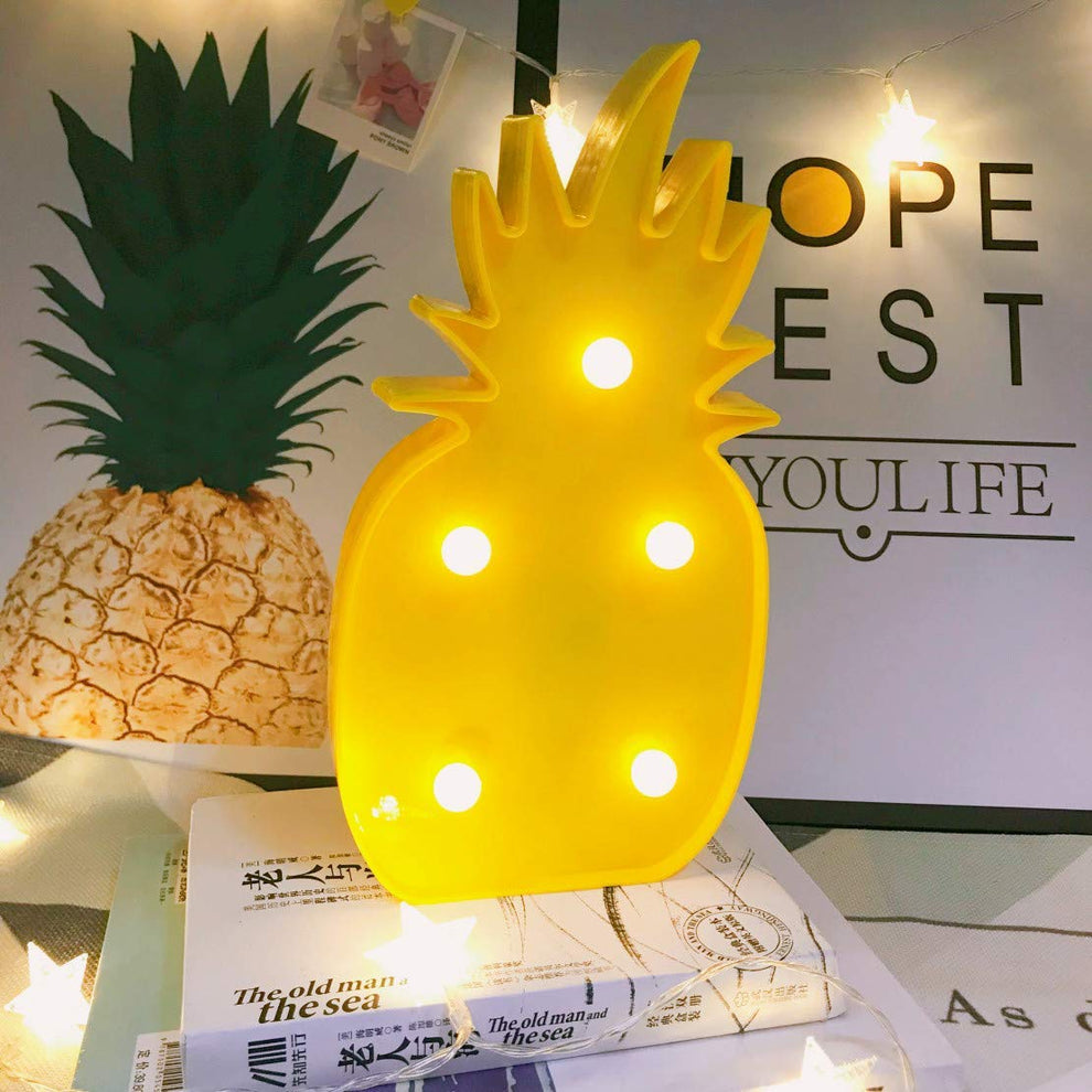 Arjoos | Decorative LED Pineapple Light Tropical Desk Lamp Marquee Sig ...