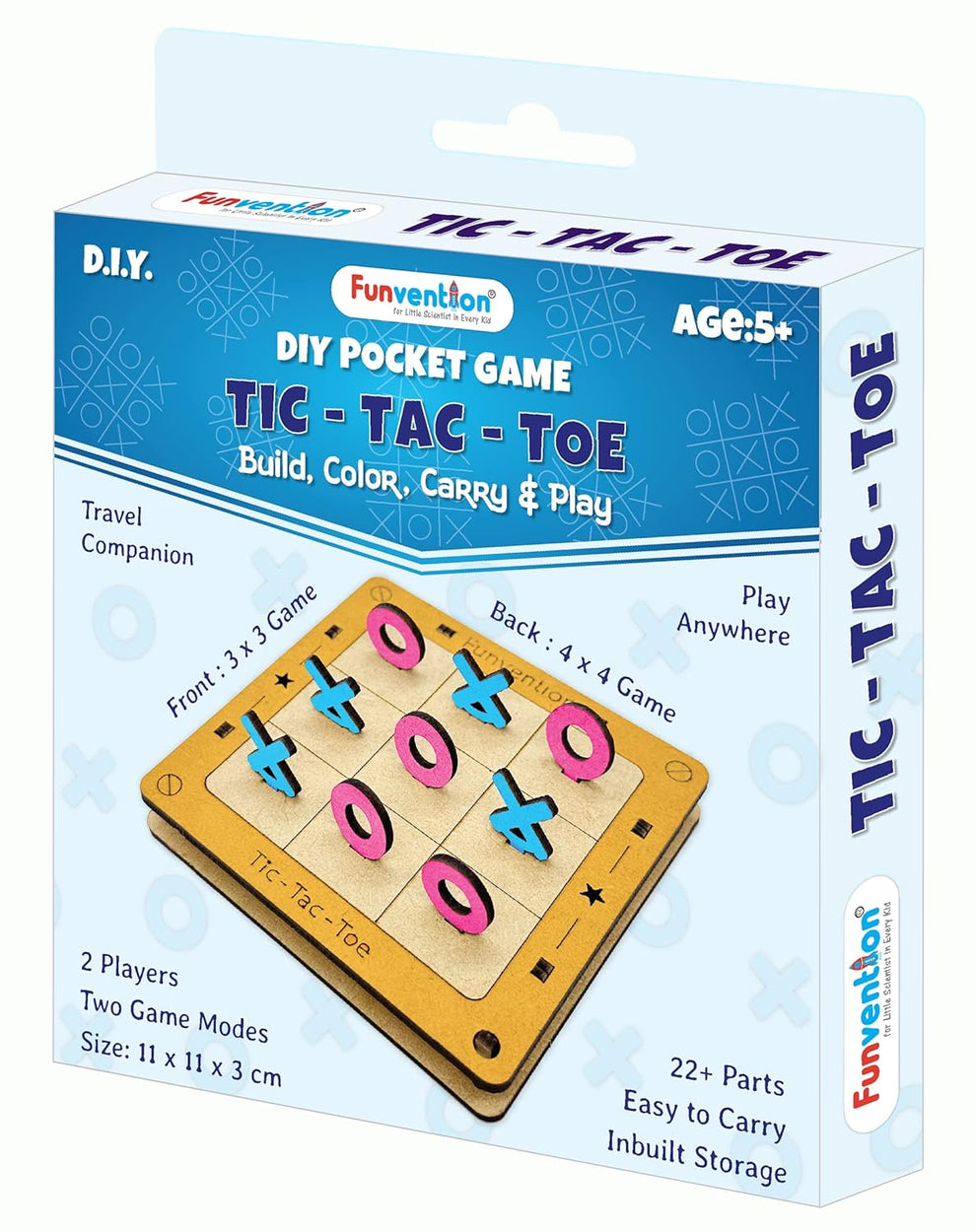 Arjoos | Funvention DIY Tic-Tac-Toe Pocket Travel Game for Kids ...