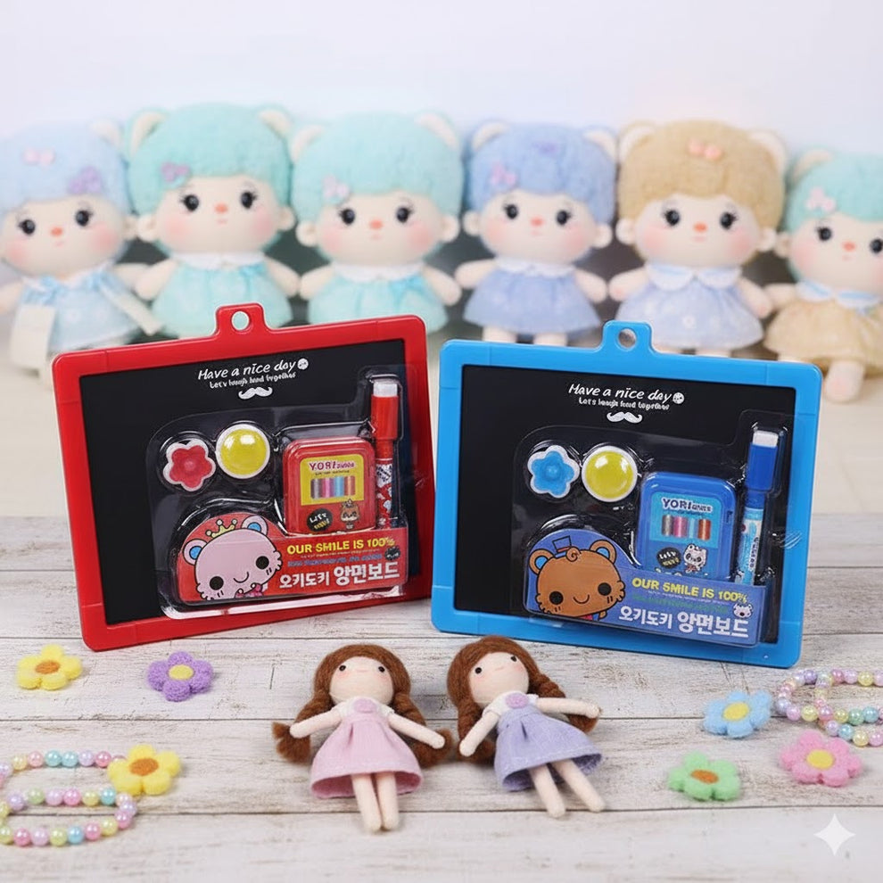 Magnetic 2 in 1 slate- Cute Cartoon Whiteboard Writing Set for Kids ...